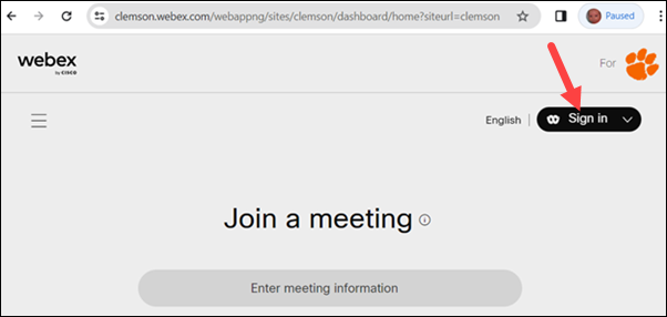 Getting started with using Webex in a browser